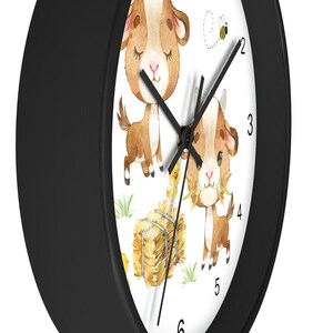 Goat Farm Animals Wall Clock Nursery Baby Boy Girl Kids Barnyard ...