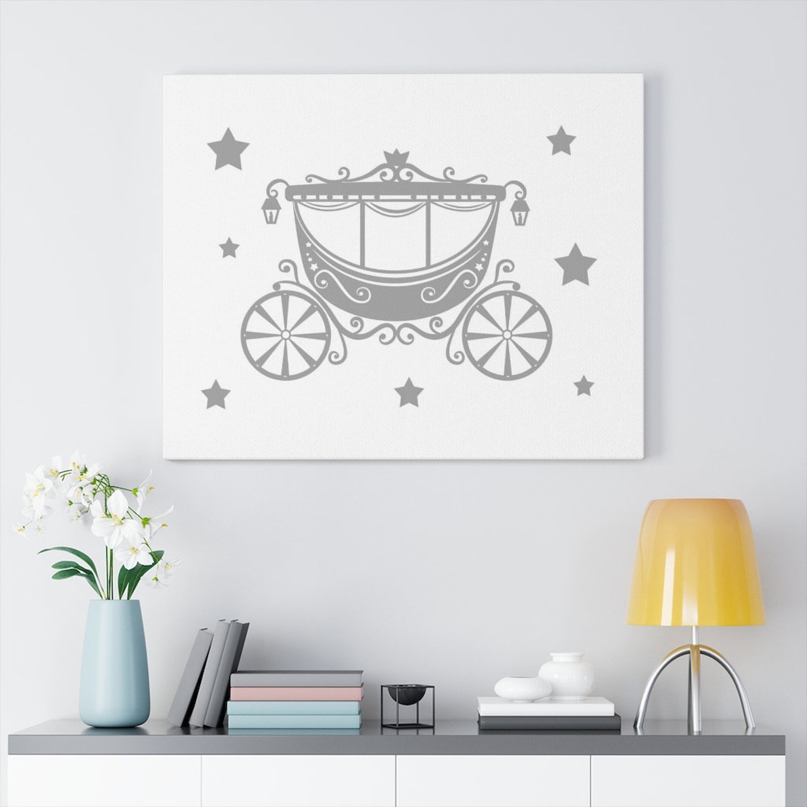 PRINCESS WALL DECOR Art Canvas Print Carriage Baby Girl | Etsy