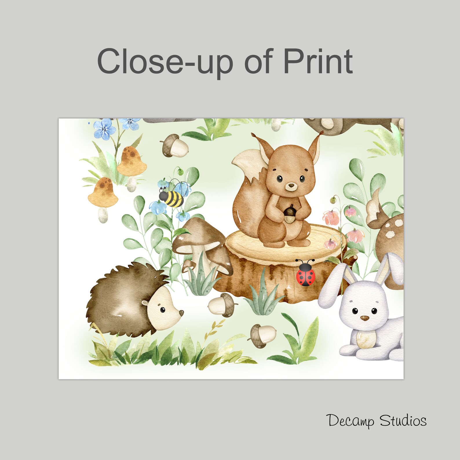 Watercolor Whimsical Floral Woodland Forest Animals Baby Girl - Etsy