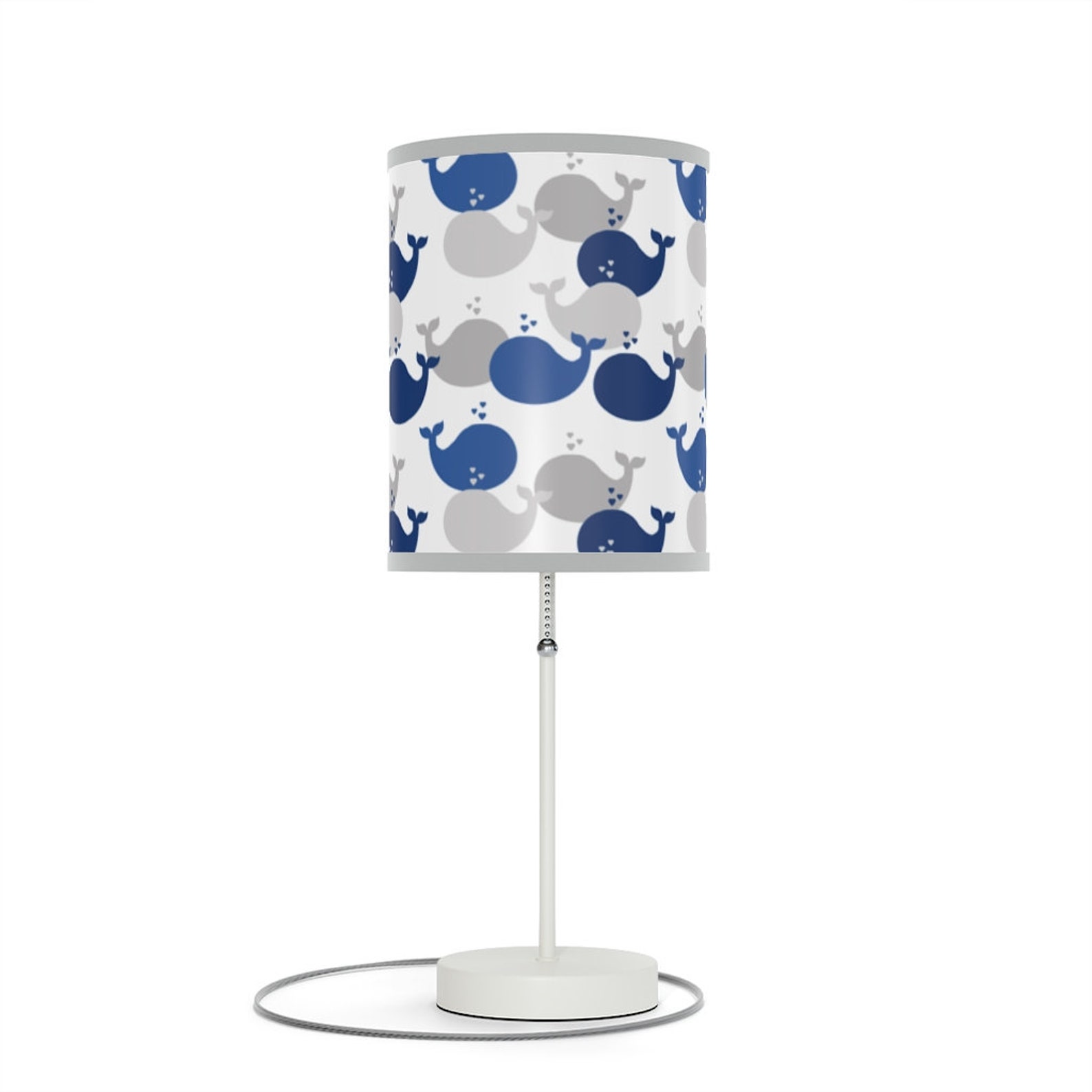 Navy Blue Nautical Whale Nursery Table Lamp Lampshade Night | Etsy