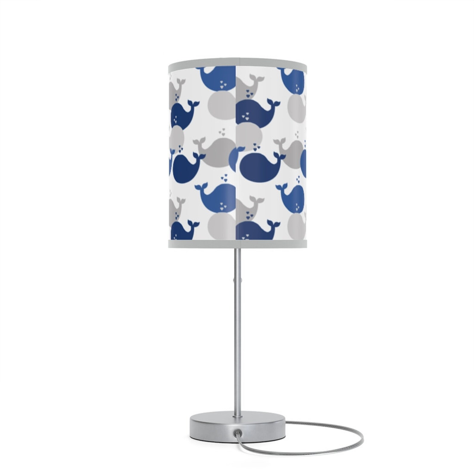 Navy Blue Nautical Whale Nursery Table Lamp Lampshade Night - Etsy