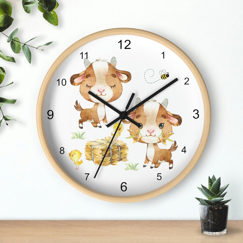 Goat Farm Animals Wall Clock Nursery Baby Boy Girl Kids - Etsy