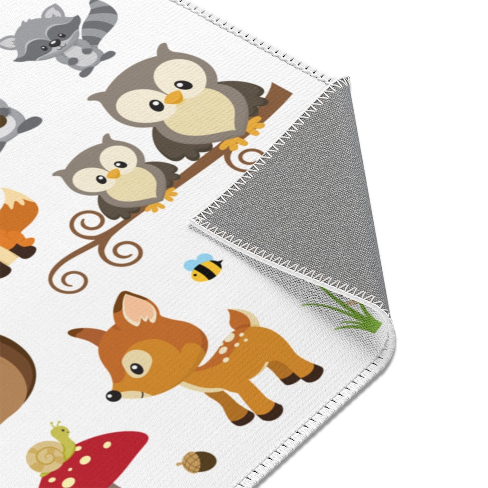 Woodland Forest Animals Neutral Nursery Area Rug Carpet Baby - Etsy