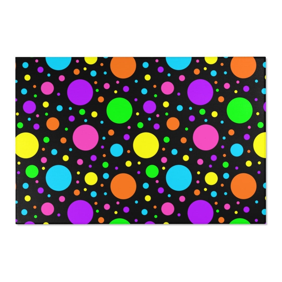 Rainbow Polka Dot Rug Pink Purple Green Blue Yellow Orange | Etsy