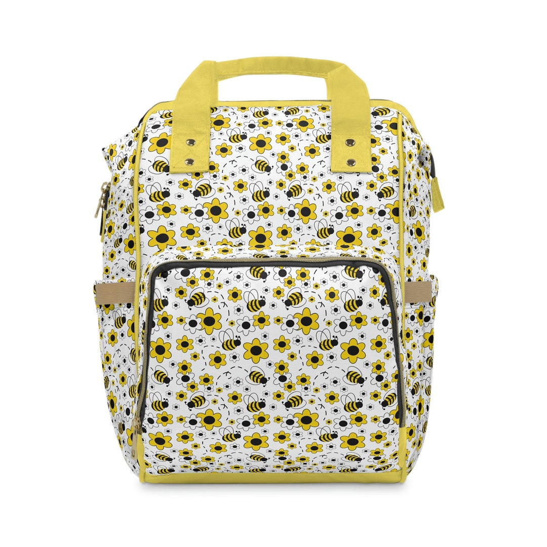 Bumble Bee Floral Baby Girl Organizer Diaper Backpack Nappy Bottle Bag ...