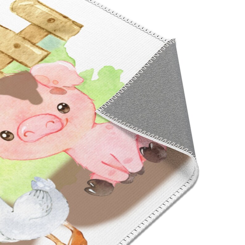 Watercolor Farm Animals Nursery Pigs Mud Area Rug Carpet Baby - Etsy