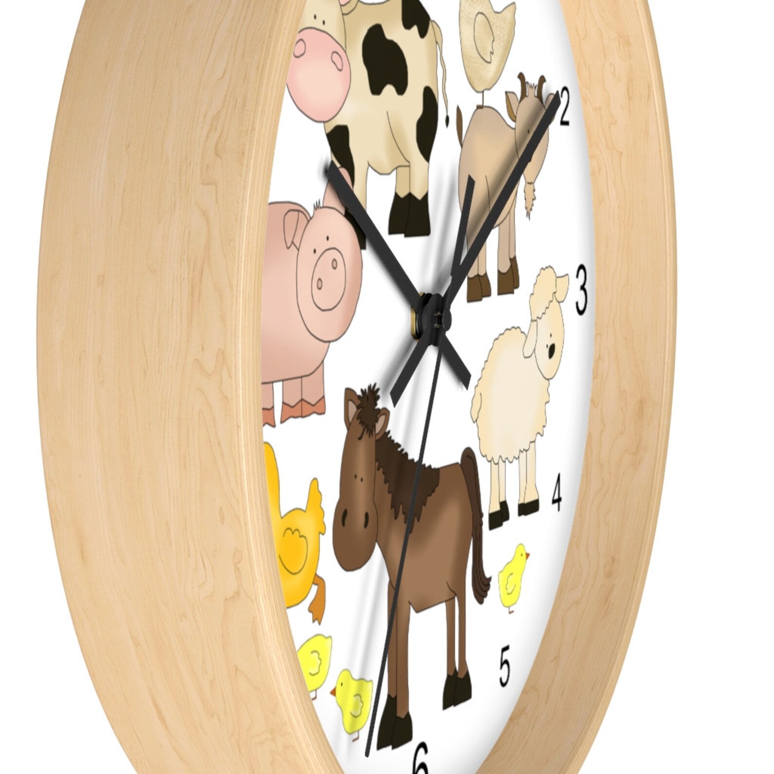 Farm Animals Neutral Nursery Baby Girl Boy Silent Wall Clock - Etsy