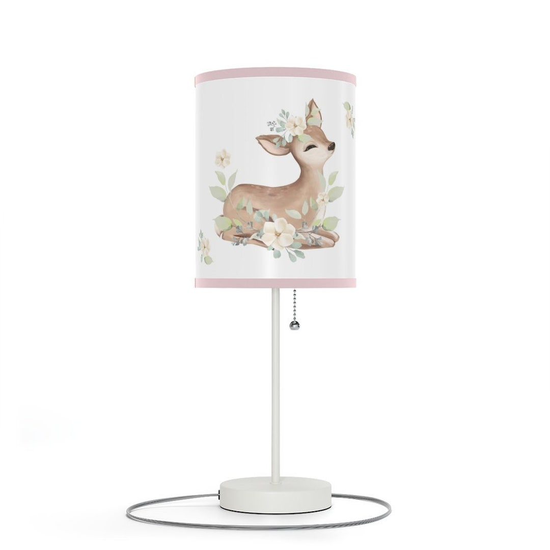 Watercolor Floral Woodland Forest Animals Baby Girl Nursery Deer Fawn ...