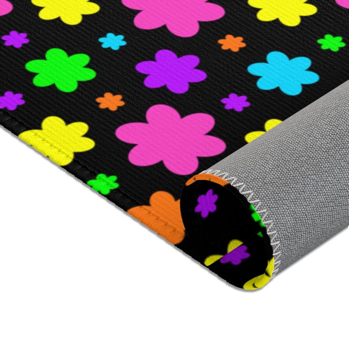 Neon Rainbow Flower Area Rug Carpet Pink Purple Girls Bedroom - Etsy