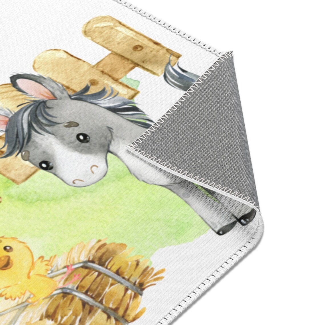 Watercolor Farm Animals Neutral Nursery Horse Area Rug Carpet - Etsy