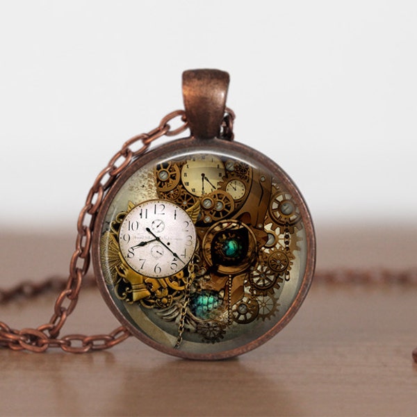 Clock Necklace - Etsy