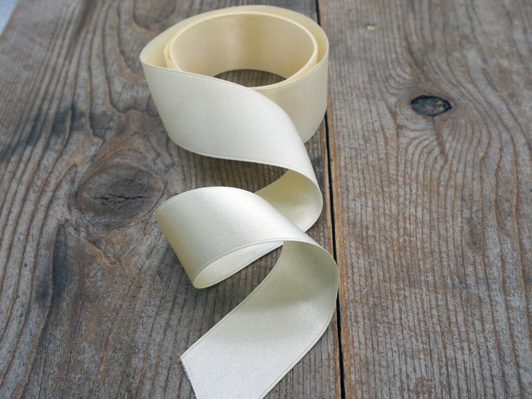 Light Yellow Silk Satin Ribbon by the Yard 9 Sizes Double - Etsy