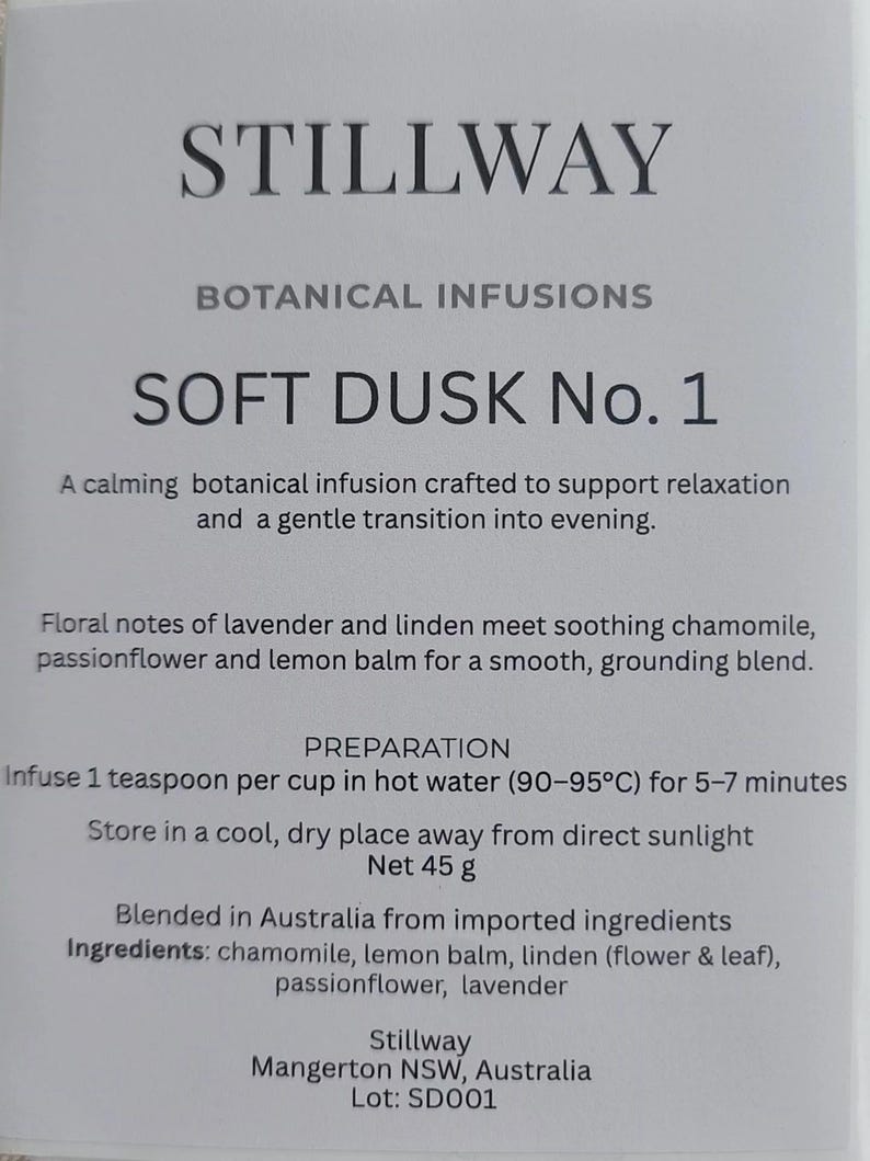 Soft Dusk Herbal Tea Blend – Calming Chamomile, Lemon Balm, Linden ...