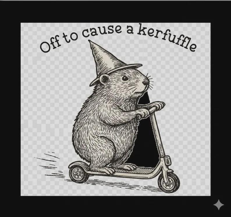 Funny Wizard Mouse Embroidery Design, Kerfuffle Quote Pattern ...
