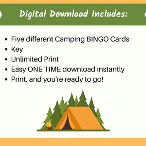 RV Trip BINGO Camping for Kids, Camping Activities, Camping Bingo ...