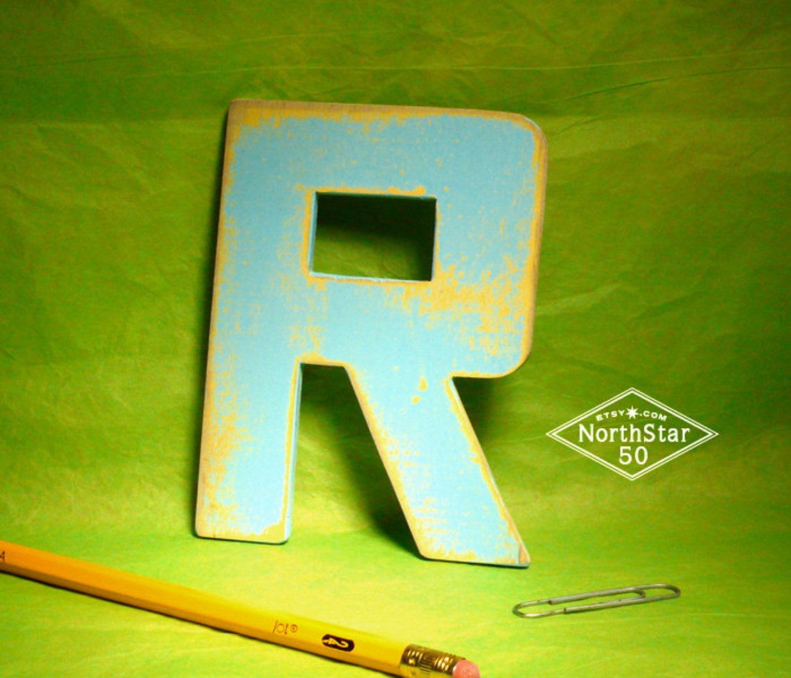 Vintage Style Rustic Wooden Letter R - Etsy