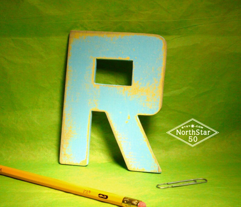 Vintage Style Rustic Wooden Letter R - Etsy