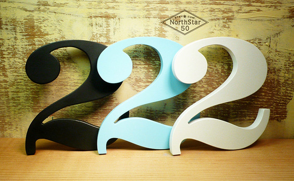 Finished Ornate Number 2 BLACK Painted Wood - Etsy