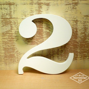 Finished Ornate Number 2 BLACK Painted Wood - Etsy