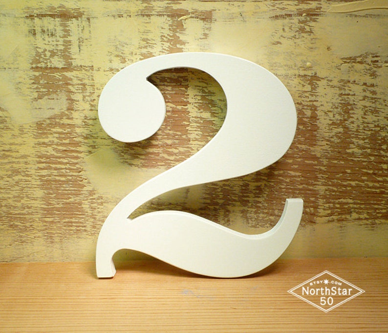 Finished Ornate Number 2 BLACK Painted Wood - Etsy