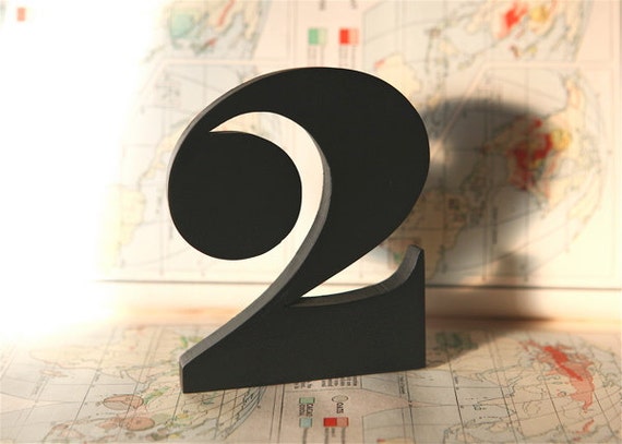 Items similar to Cute Finished Painted Number 2 - Typographic Wood on Etsy