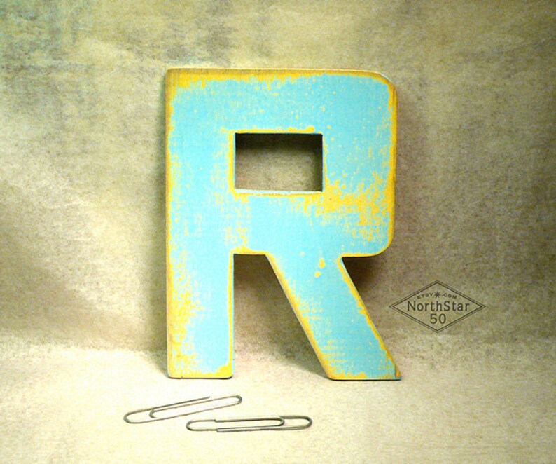Vintage Style Rustic Wooden Letter R - Etsy