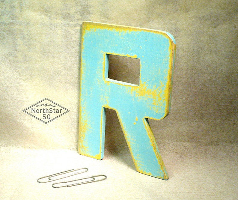 Vintage Style Rustic Wooden Letter R - Etsy