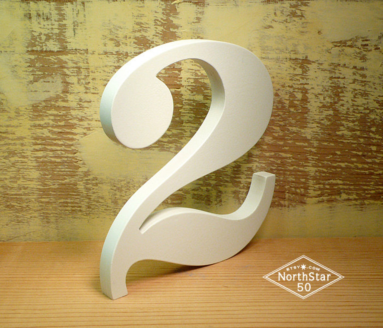 Finished Ornate Number 2 BLACK Painted Wood - Etsy