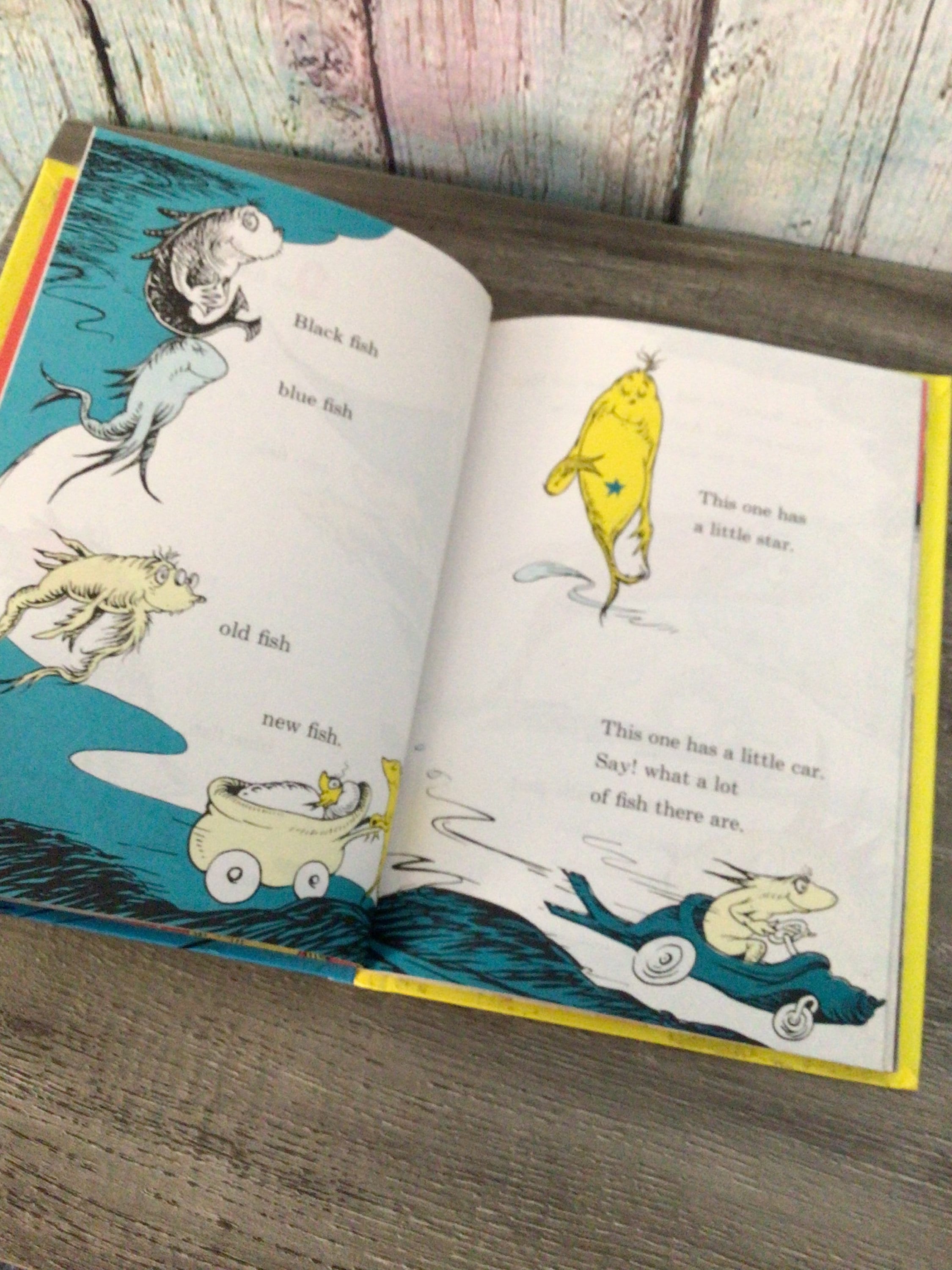 1960 Hardback Dr. Seuss One Fish Two Fish Red Fish Blue Fish - Etsy