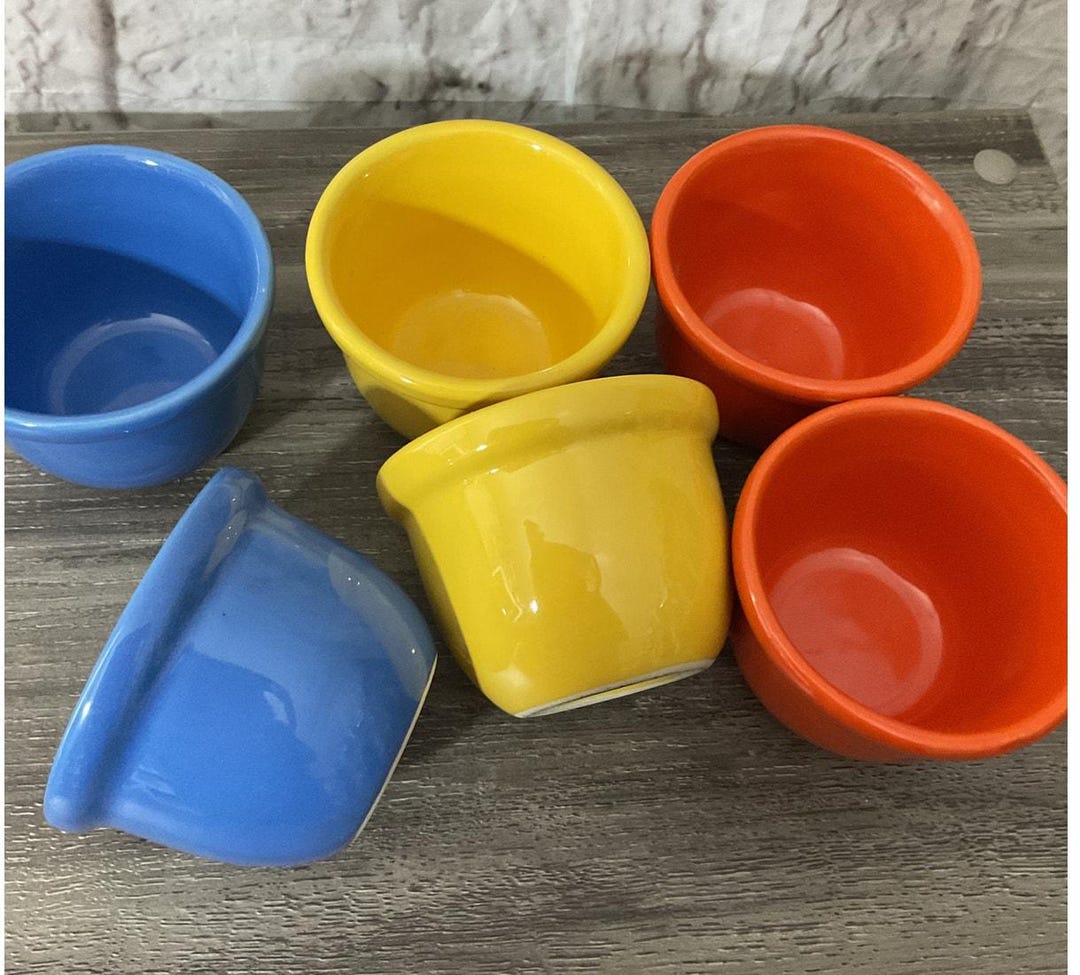 Set of 6 Ceramic Dessert, Salsa, Condiment Bowls Excellent - Etsy