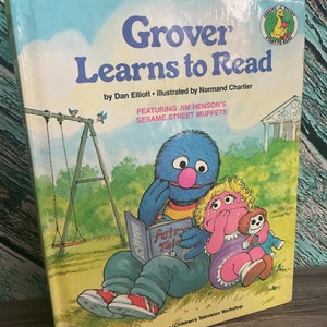 1985 Sesame Street Hardback Grover Learns to Read by Dan Elliot - Etsy