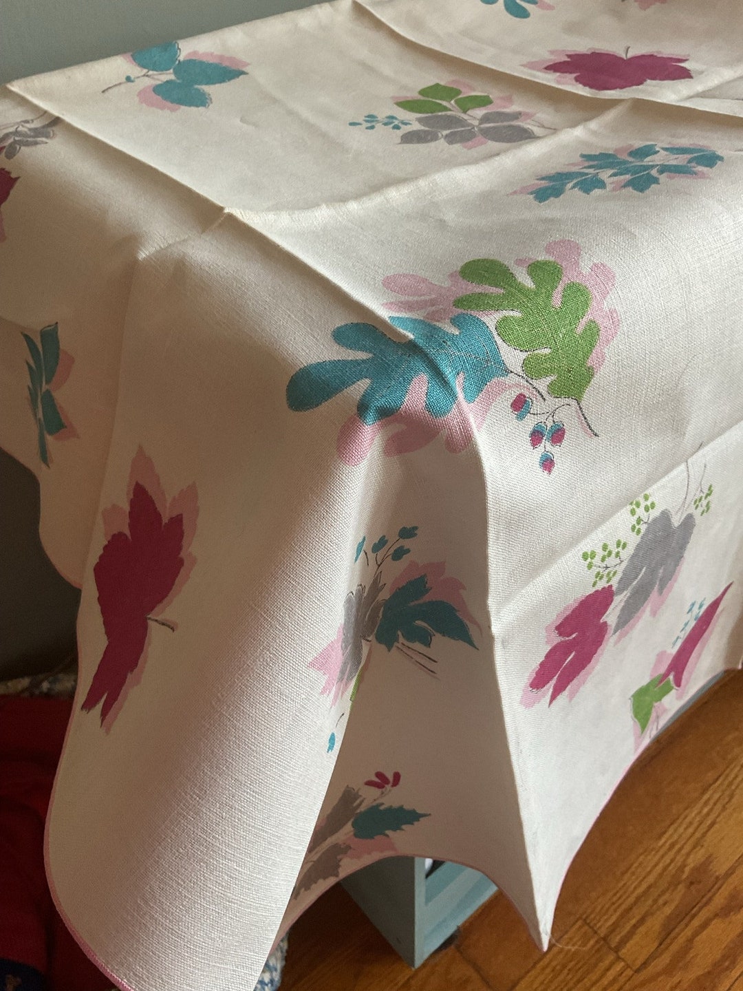 Mid Century Vintage Leaf Leaves Table Cover - Etsy