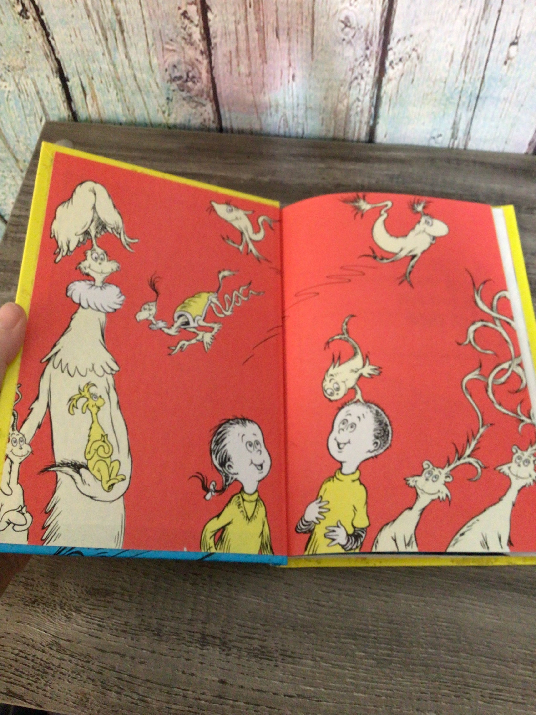 1960 Hardback Dr. Seuss One Fish Two Fish Red Fish Blue Fish - Etsy