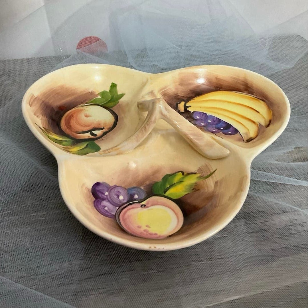 Mid Century Serving Condiments Dish Fruit Theme - Etsy