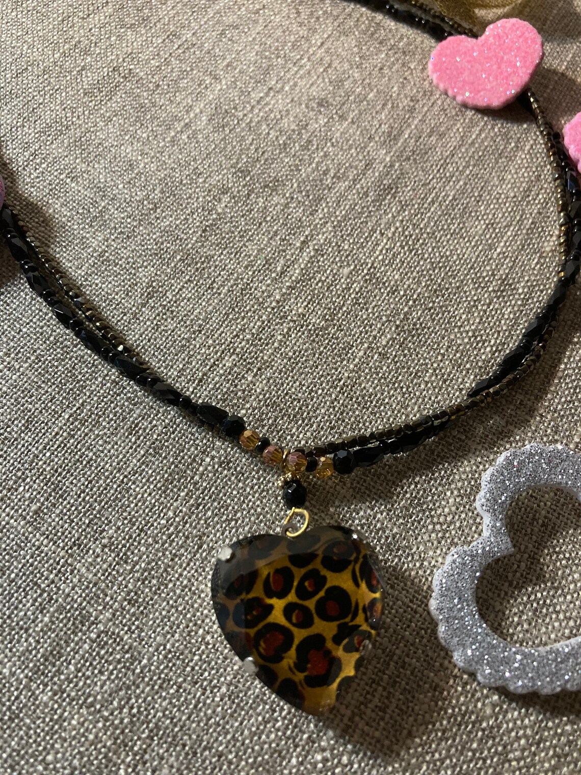 Leopard Heart Necklace - Etsy