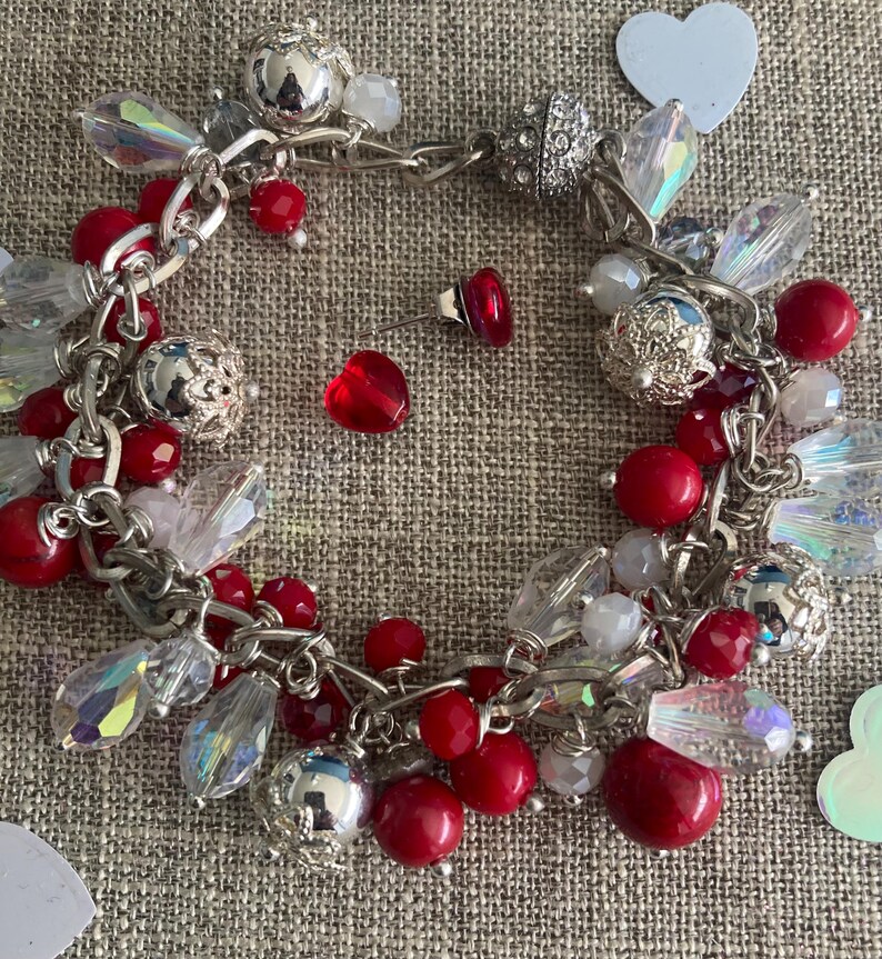 Crystal Red Gemstone Bracelet - Etsy