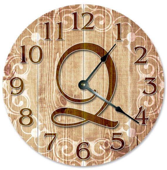 10.5 LETTER Q Clock Living Room Clock Large | Etsy