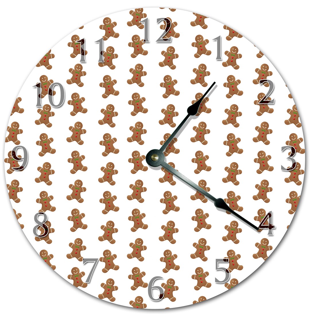 Gingerbread Pattern Clock: 10.5" MDF Silent Wall Decor - Etsy