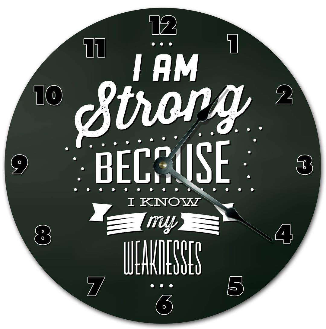 10.5 I AM STRONG Clock Living Room Clock Large - Etsy UK