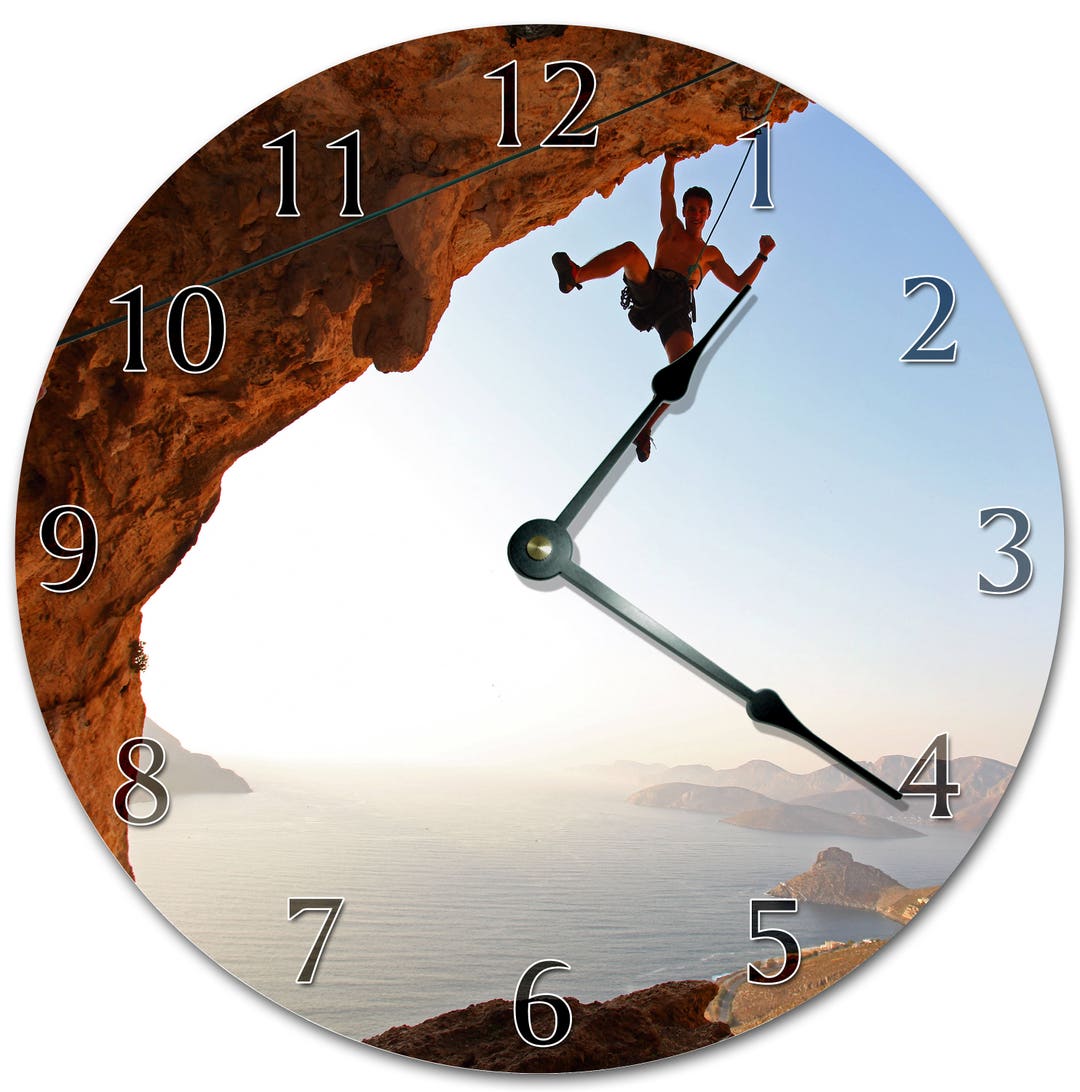 10.5" ROCK CLIMBING Clock - Living Room Clock - Large 10.5" Wall Clock ...