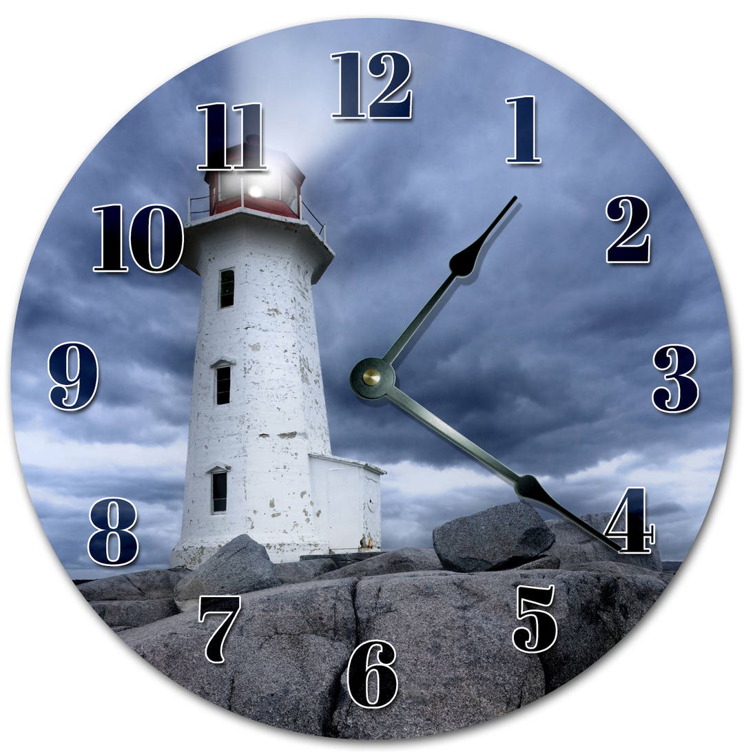 10.5" LIGHTHOUSE TOWER Clock - Living Room Clock - Large 10.5" Wall ...