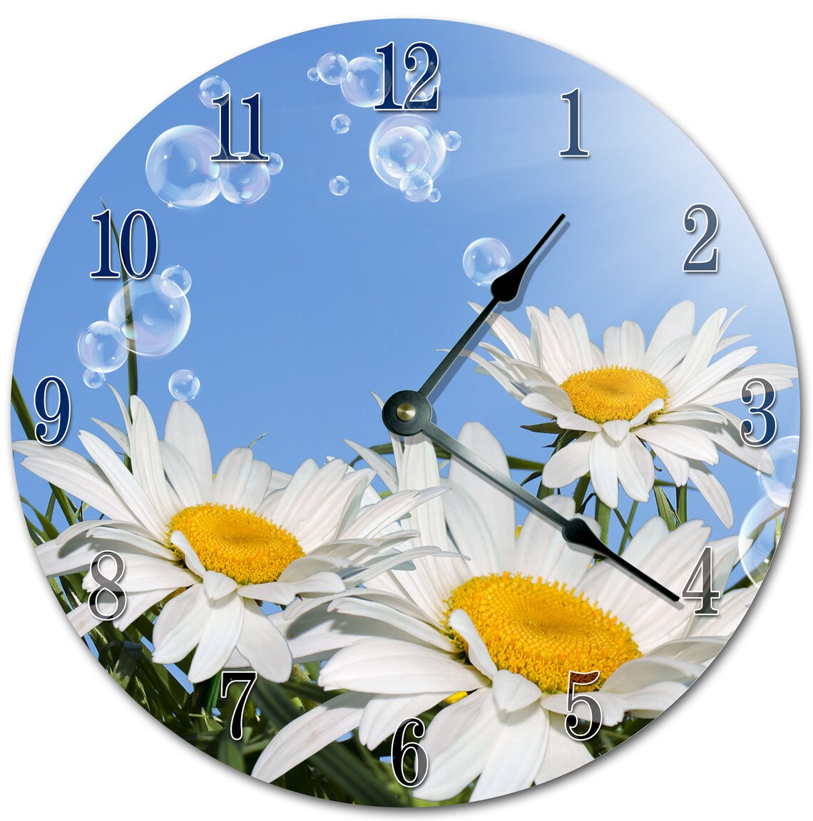 10.5 White DAISY FLOWER Clock Living Room Clock - Etsy