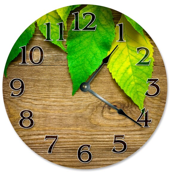 NATURE GREEN LEAVES Clock Large 10.5 Wall Clock 2263 | Etsy