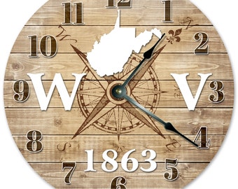West Virginia Clock - Etsy