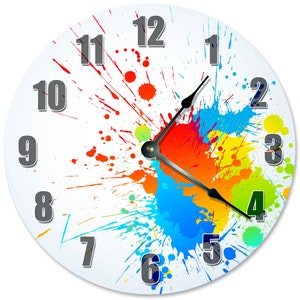 SPLATTER PAINT CLOCK - Large 10.5" Wall Clock - 2188 - Etsy