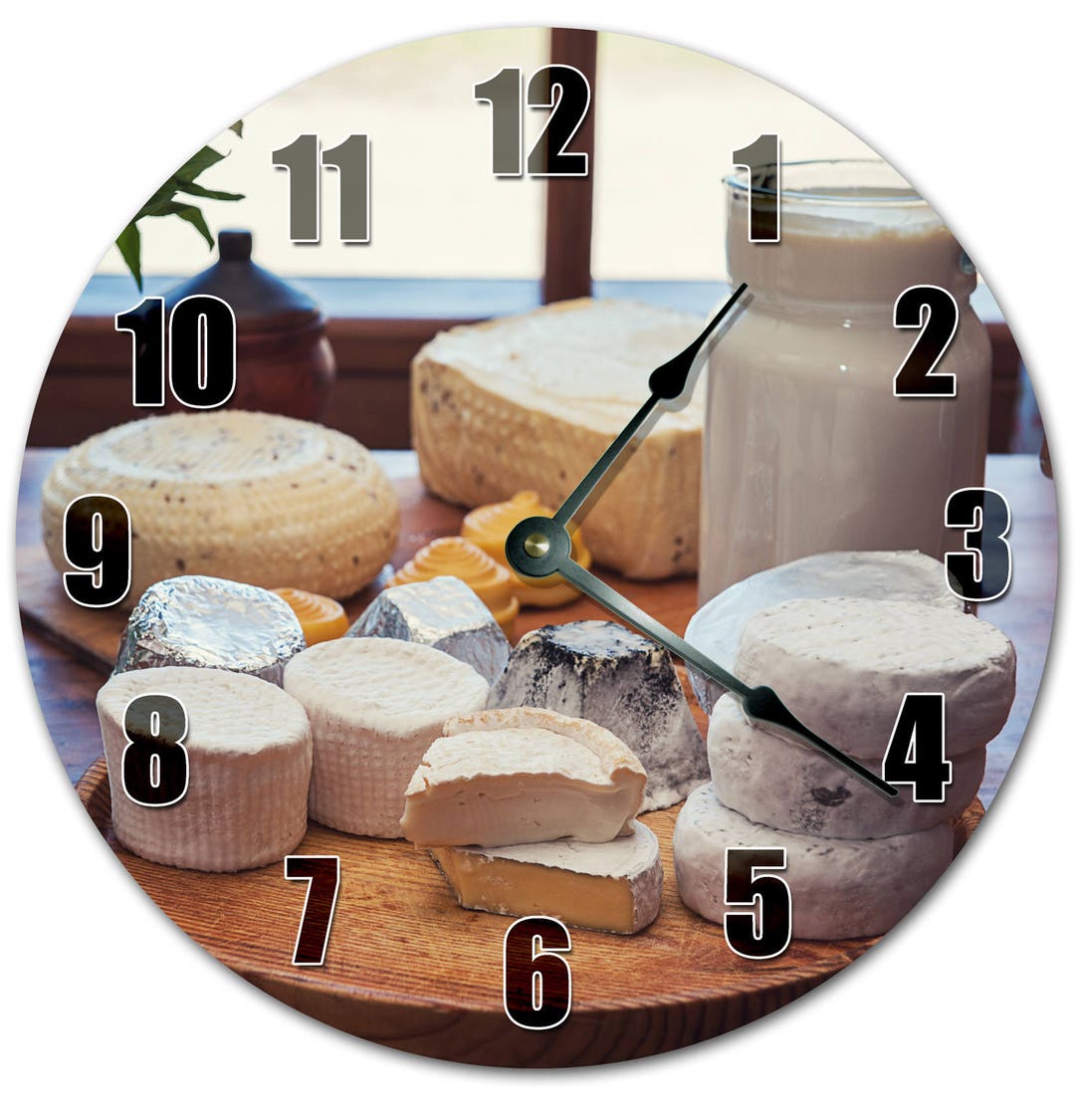 10.5" CHEESES Clock - Living Room Clock - Large 10.5" Wall Clock - Home ...