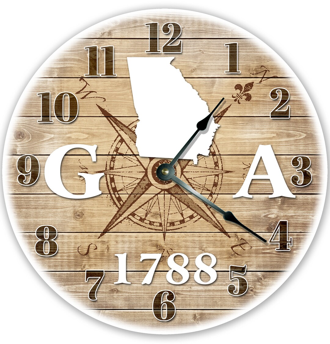 12" GEORGIA STATE ESTABLISHED 1788 Clock - Large 12 Inch Wall Clock ...