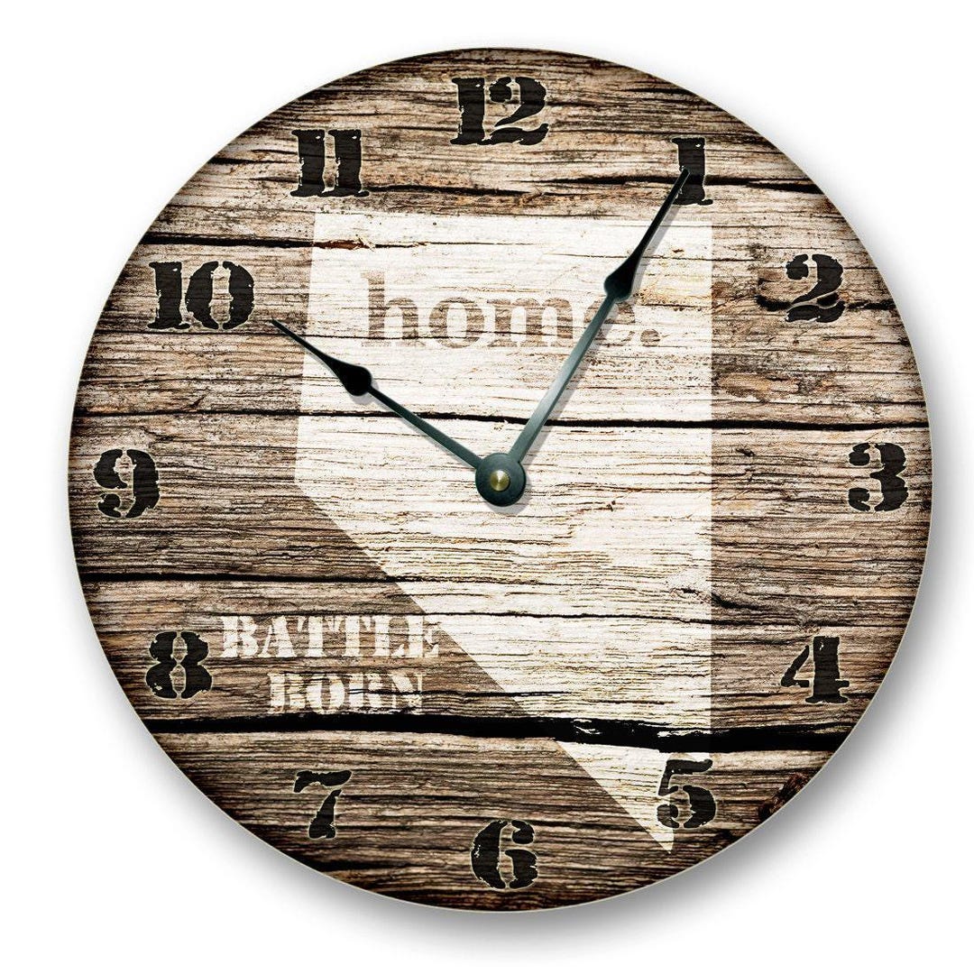 Nevada State Clock: Battle Born, Wood Image, 10.5" Wall Decor - Etsy