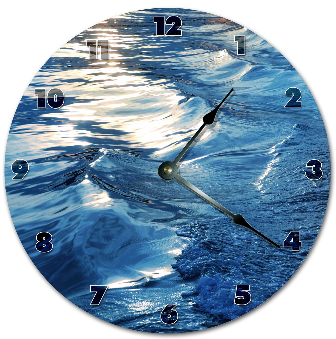 Calm Sea Waves Clock: 10.5" Silent Wall Decor - Etsy