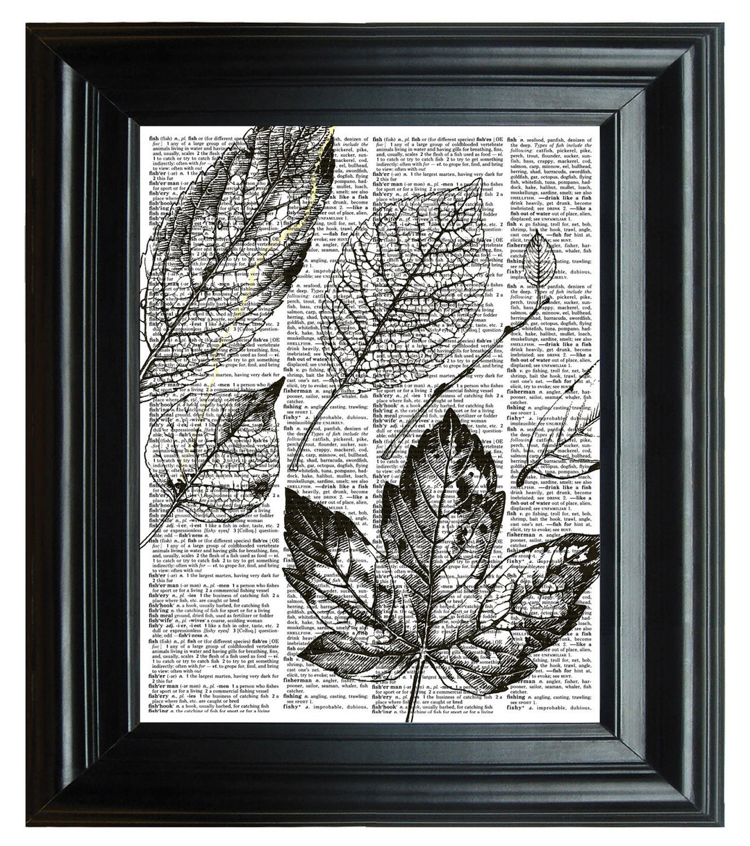 VINTAGE DICTIONARY PRINT, Dictionary Page, Leaves Vintage Print ...